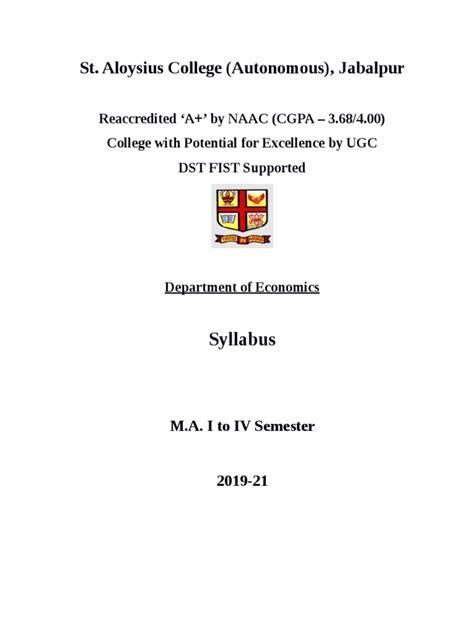 Pg Syllabus Cbcs Final 2018 21 Pdf Supply And Demand Macroeconomics