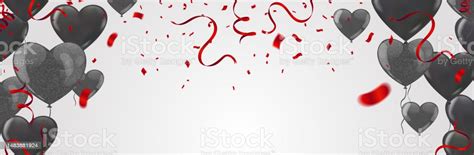 화려한 풍선과 색종이 조각이 있는 배경 벡터 그림입니다 2월에 대한 스톡 벡터 아트 및 기타 이미지 2월 3차원 형태 개념 Istock