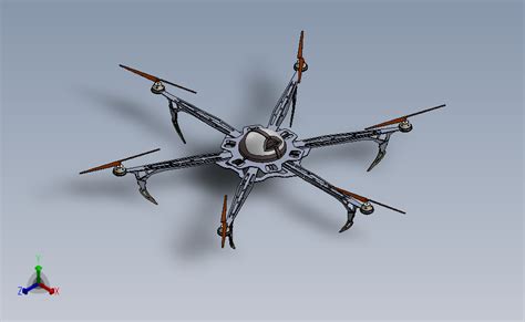 六旋翼无人机solidworks 2013模型图纸下载 懒石网