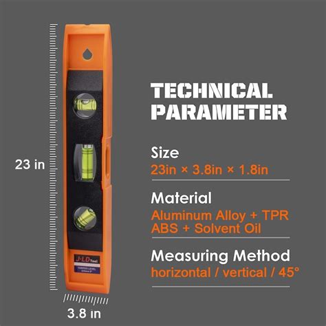 Jld Spirit Level Magnetic Mini Spirit Level Torpedo Leveler 225mm Level Bar Abs Plastic Shopee
