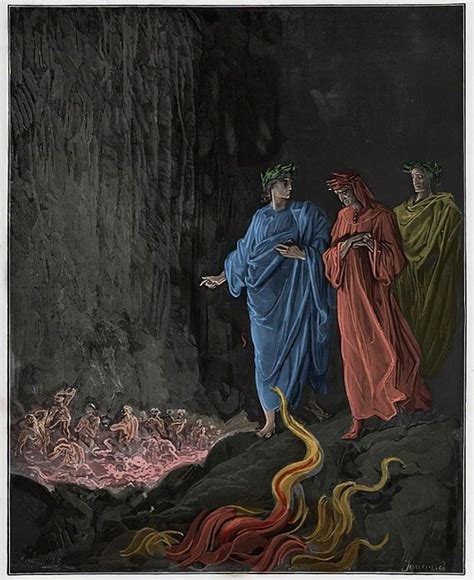 Purgatorio Canto 25 Die Dichter Im Siebten Kreis Illustration Aus