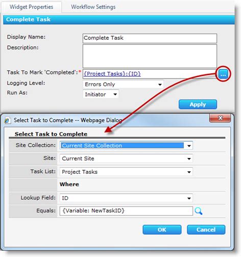 Example Using Complete Task Widget Bamboo Solutions