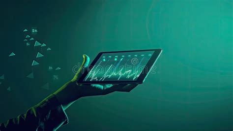 A Person Holds A Tablet Featuring A Vibrant Green City Stock Illustration Illustration Of