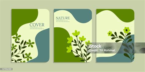 추상적인 손으로 그린 꽃 장식이 있는 노트북 표지 템플릿 세트 아름 다운 식물 배경입니다 크기 A4 노트북 일기 플래너 학교 브로셔 책 카탈로그 책표지에 대한 스톡 벡터