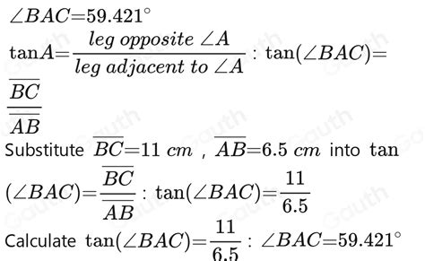 Solved Calculate The Size Of Angle BAC Give Your Answer To Decimal Place Math