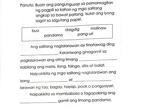 Solved Panuto Buoin Ang Pangungusap Sa Pamamagitan Ng Pagpili Sa My