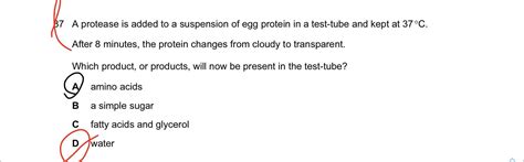 Biology 0610 Help Why Is The Answer D R Igcse