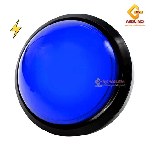 สวิทช์พร้อมปุ่มกดขนาดใหญ่ กดติดปล่อยดับ ปุ่มกดเกม มีไฟ สีน้ำเงิน ขนาด 100mm ขาย Arduino