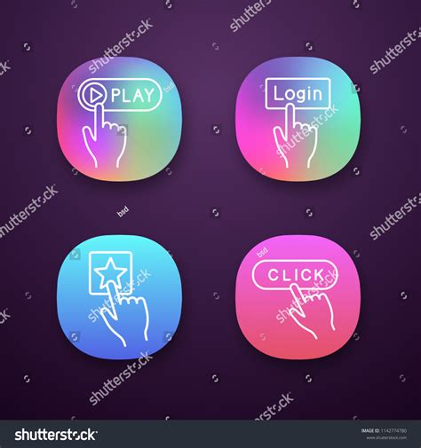 Click App Icons Set Apps Button Stock Vector Royalty Free 1142774780 Shutterstock