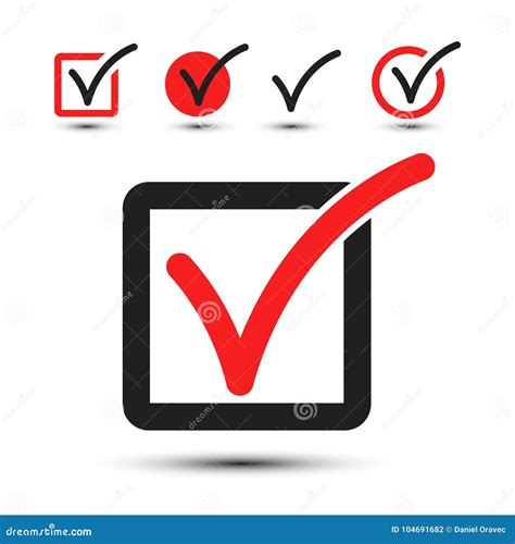 Tick Symbol Vector Checkbox Icon Set Stock Vector Illustration Of Vector Sign