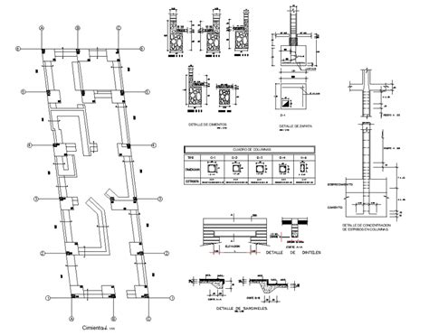 Column Installation Detail 2d View Cad Construction Block Autocad File