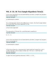 Two Sample Hypothesis Tests Matched Pairs Sample And Decision Course Hero