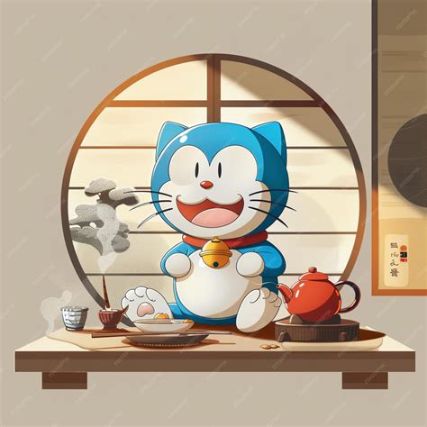 Doraemon Illustration Icon Cartoon Graphics Premium Ai Generated Image