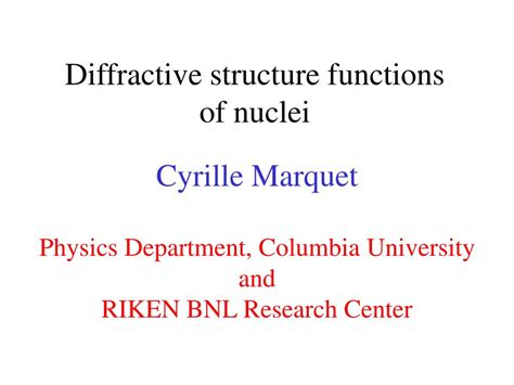 Ppt Diffractive Structure Functions Of Nuclei Powerpoint Presentation
