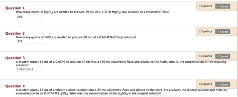 Solved How Many Moles Of MgCl Are Needed To Prepare ML Chegg Com