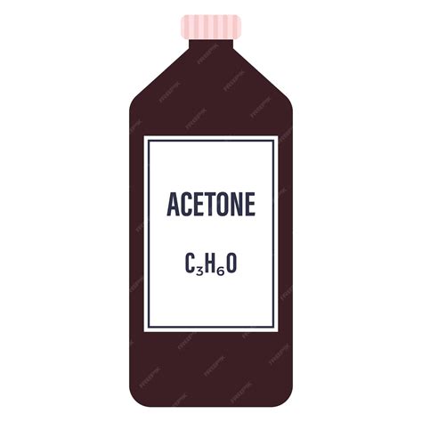 Premium Vector Dark Plastic Acetone Bottle With Chemical Formula