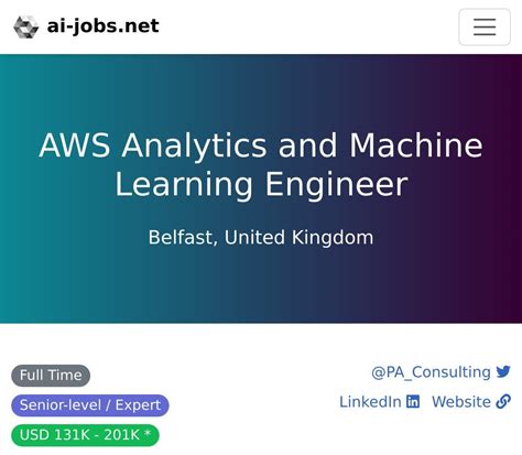 [hiring] aws analytics and machine learning engineer in belfast united