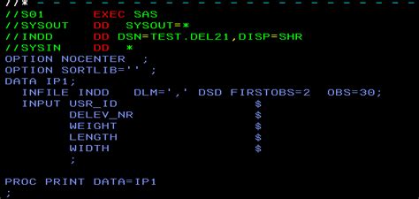 sas mainframe tutorial reading delimited data using dlm and dsd