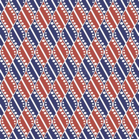 Seamless Vector Abstract Pattern Geometric Symmetrical Repeating Background In Blue And Red