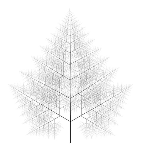 Vector Computer Generated Self Similar L System Branching Tree Fractal