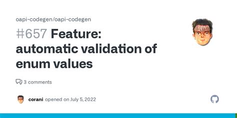 Feature Automatic Validation Of Enum Values · Issue 657 · Oapi