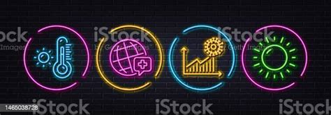 세계 의학 날씨 온도계 및 코로나 바이러스 통계 최소 라인 아이콘 웹 응용 프로그램의 경우 벡터 인쇄 0명에 대한 스톡 벡터 아트 및 기타 이미지 Istock