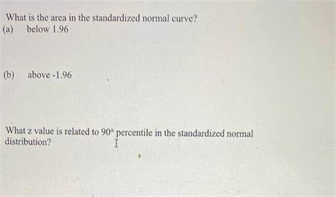 Solved What Z Value Is Related To 90th Percentile In The
