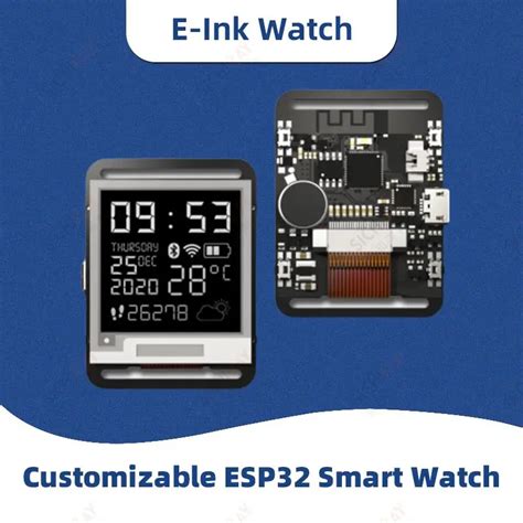 Esp32 Smart Watch E Ink Display Adjustable Diy Dial 3d Printer Cases