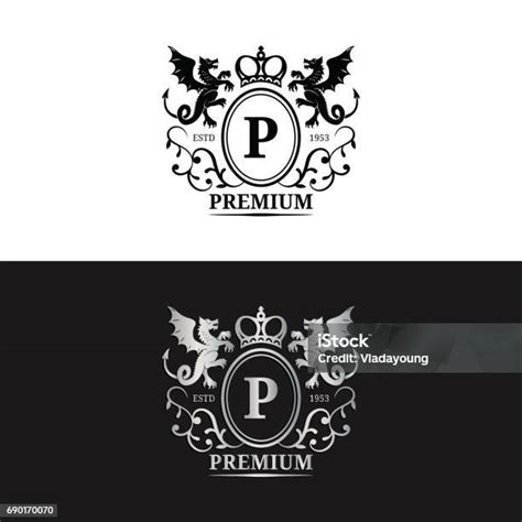 벡터 모노 그램 아이콘 템플릿입니다 호화 스러운 편지 디자인입니다 우아한 빈티지 캐릭터 용 기호 일러스트와 함께입니다 0명에 대한 스톡 벡터 아트 및 기타 이미지 Istock