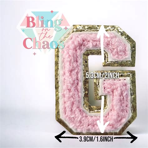 Light Pink And White Chenille Varsity Letter Bling On The Chaos
