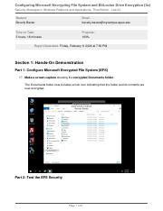 Configuring EFS And BitLocker For Windows Security Course Hero