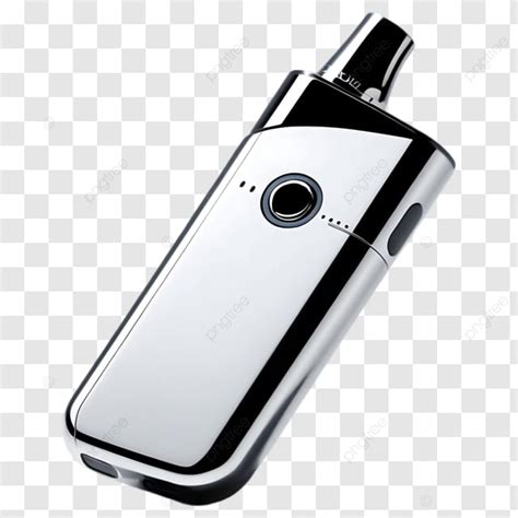 A Sleek Silver Vape Device With Shiny Finish Rounded Edges And