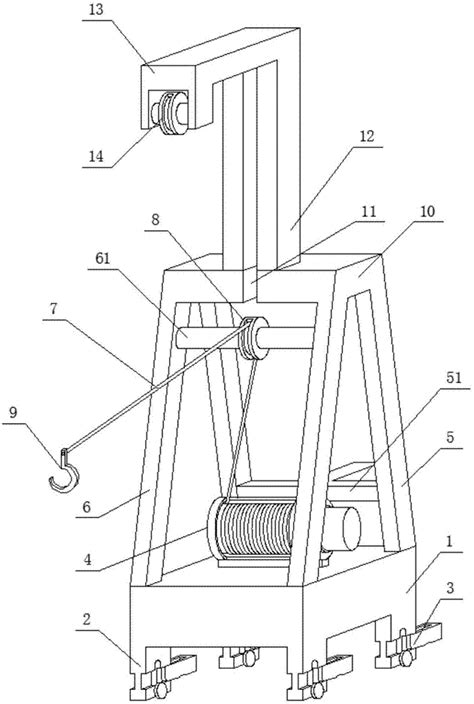 用于建筑桥梁施工的快速移动吊架的制作方法 3
