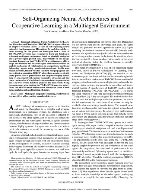 Pdf Self Organizing Neural Architectures And Cooperative Learning In