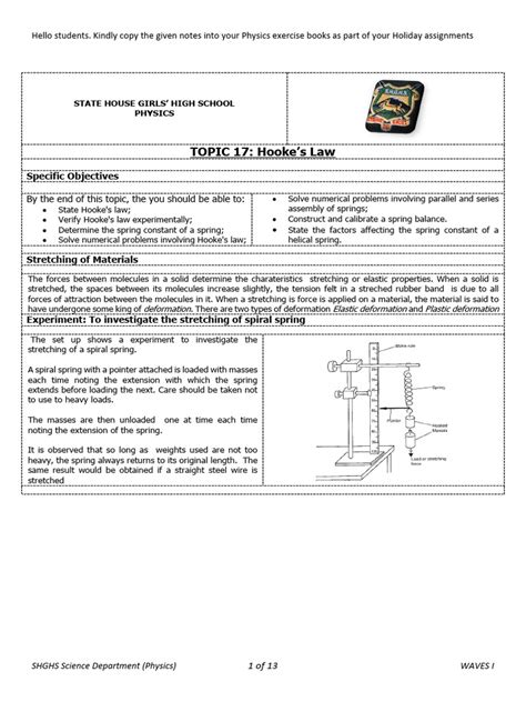Form 2 Physics Assignment Pdf Waves Frequency