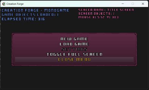 Creation Forge Monogame Testing By Aardaerimus