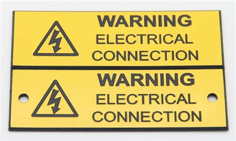 Engraved Warning Electrical Connection Label With Holes Pack Of 10 Total Industrial Engraving