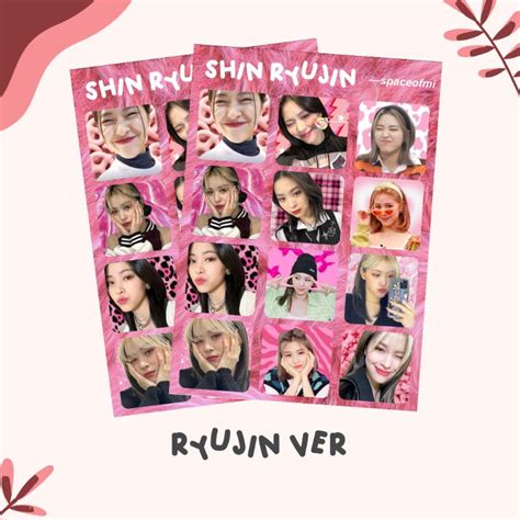 Jual Sticker Itzy Photo Sticker Pink Core Deco Fanmade Sticker Lucu Itzy Kpop Kiss Cut By