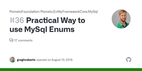 Practical Way To Use Mysql Enums · Issue 36 · Pomelofoundationpomeloentityframeworkcoremysql
