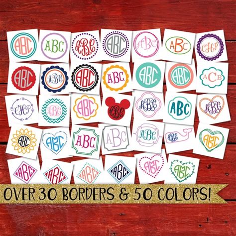 Girly Monogram Decal Etsy