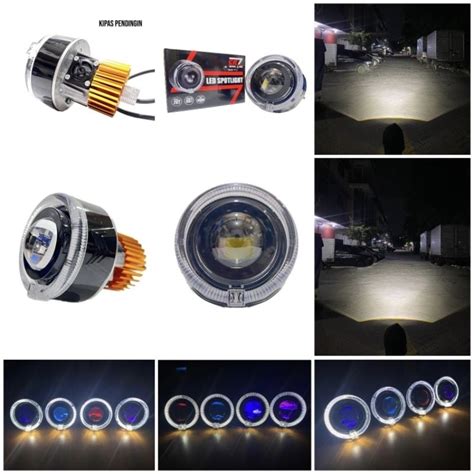 Jual Lampu Led Projie Biled Bulat Original 3 Inch 4 Inch CR7 40 Watt Kipas Angel Devil Light