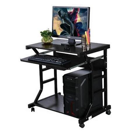Galaxera Rolling Computer Desk Laptop Pc Coner Table Desktop W Rolling Wheel Home Office