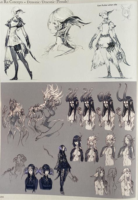 Au Ra Early Concept Arts Demonic And Draconic Rffxiv