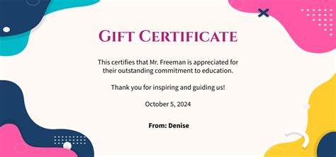 Free Printable Teacher Certificate Templates To Customize Online