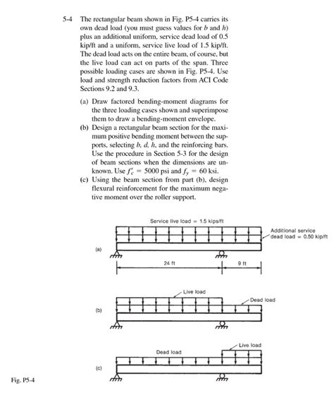 5 4 The Rectangular Beam Shown In Fig P5 4 Carries