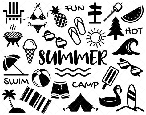 Summertime Clipart Black And White Summer Time Clip Art