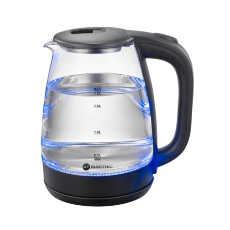 Электрический чайник Чайник электрический стекло 1 8л 1500Вт черный прозрачный купить на Ozon