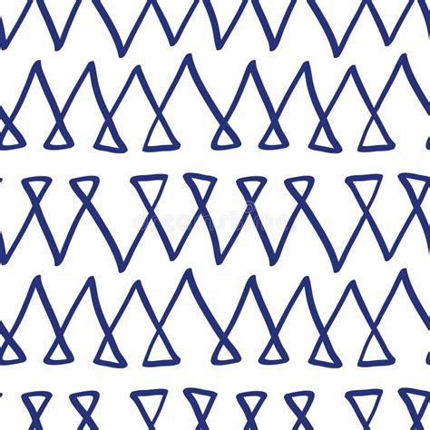 Triangle Pattern Sketch Hand Drawn Vector Illustration Blue Pen Or Marker Drawing Stock Vector