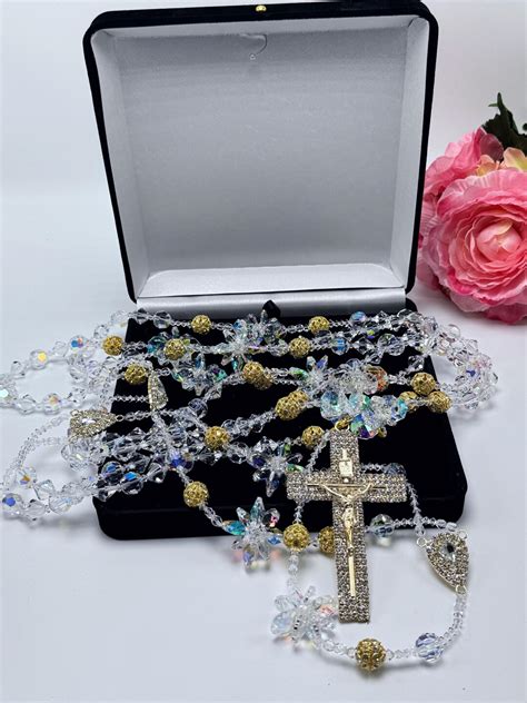 Swarovski Crystal Wedding Lasso And Matching Rosary Set And Ab Crystal