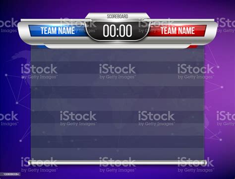 크리에이 티브 벡터 일러스트 레이 션 디지털 점수 판 방송 그래픽 투명 한 배경에 고립 아트 디자인 낮은 분의 템플릿 추상적인 개념 축구 축구 농구 풋살 요소 점수판에 대한